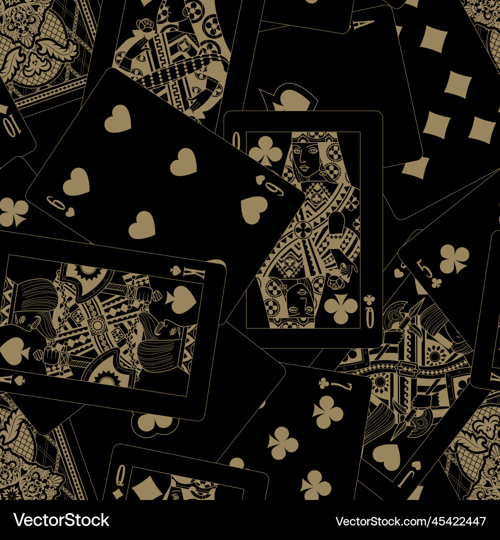 Dark seamless pattern background of playing cards Vector Image