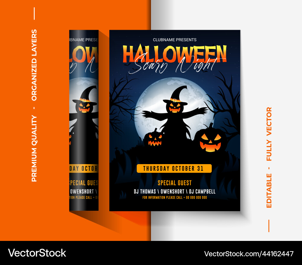 Flyer design for halloween traditional fest Vector Image