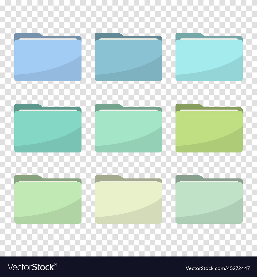 Folder icons set all type of document file Vector Image