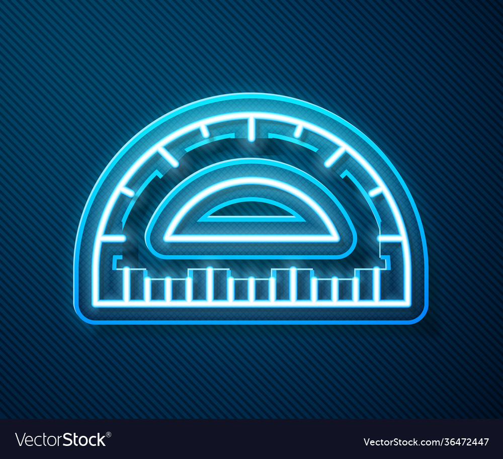 Glowing neon line protractor grid for measuring Vector Image Glowing neon line protractor grid for measuring Vector Image