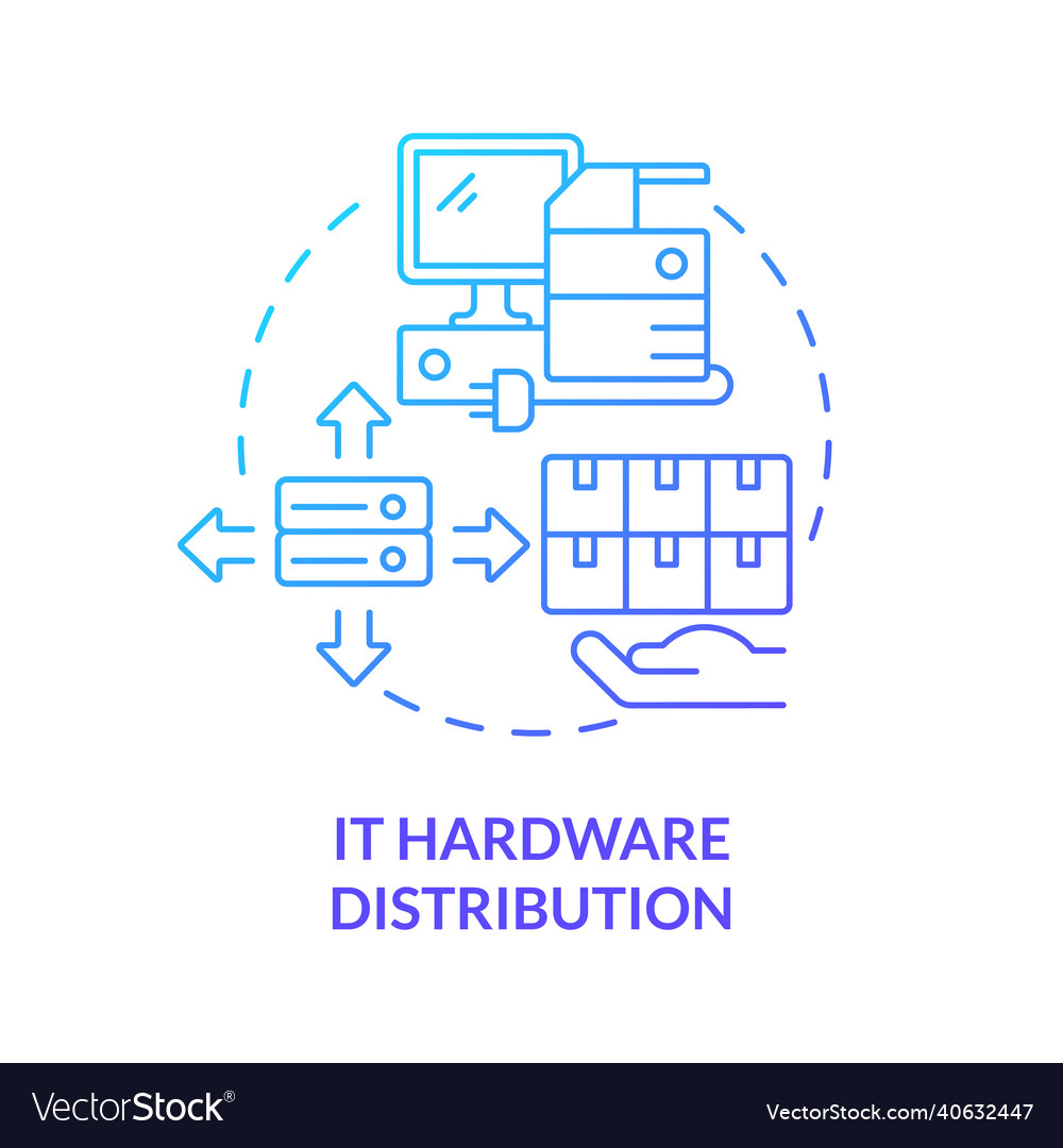 It hardware distribution blue gradient concept Vector Image
