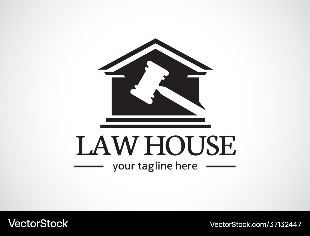 Law house logo template design emblem Royalty Free Vector