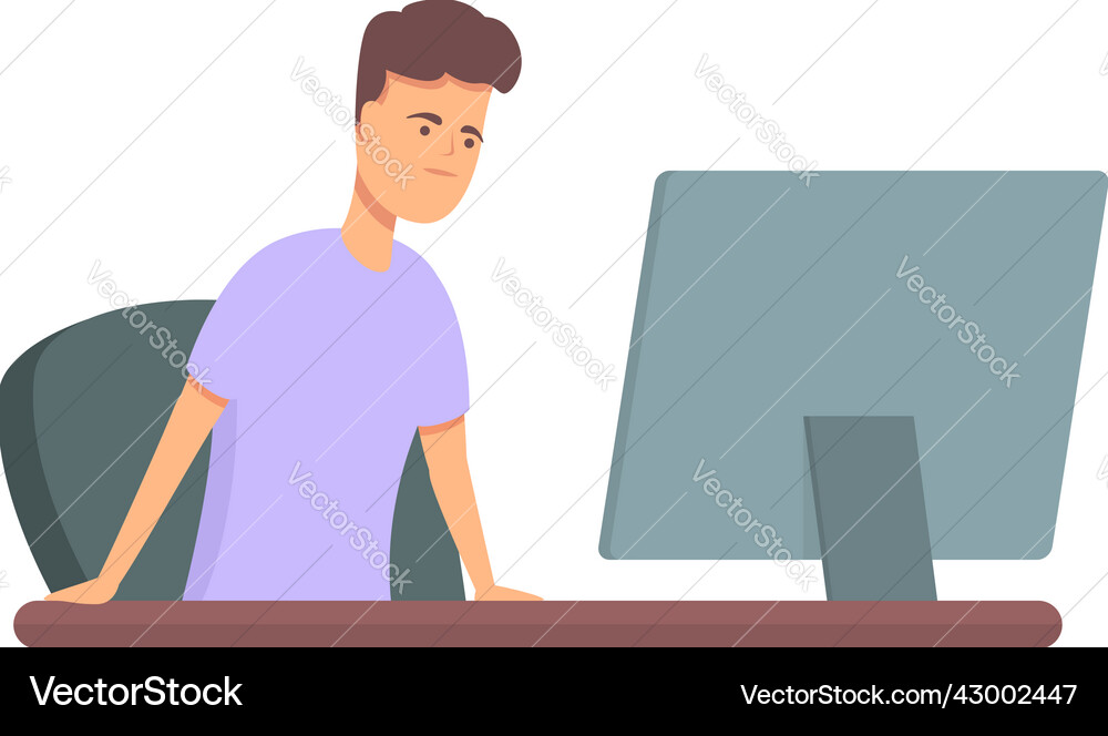 Learn online lesson icon cartoon child Royalty Free Vector