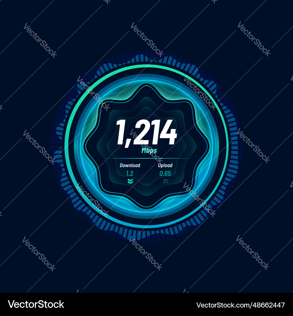 Speedometer neon dial internet traffic speed gauge