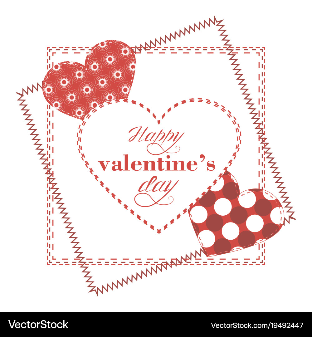 Template to valentines day with hearts Royalty Free Vector