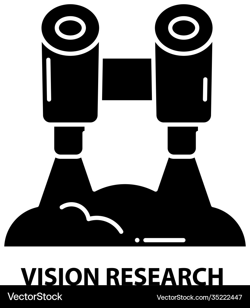 Vision research icon black sign Royalty Free Vector Image