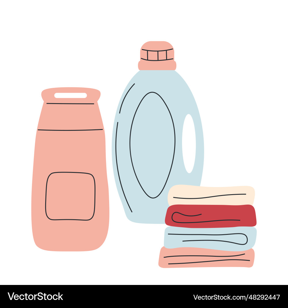 Washing powder and washed linen Royalty Free Vector Image