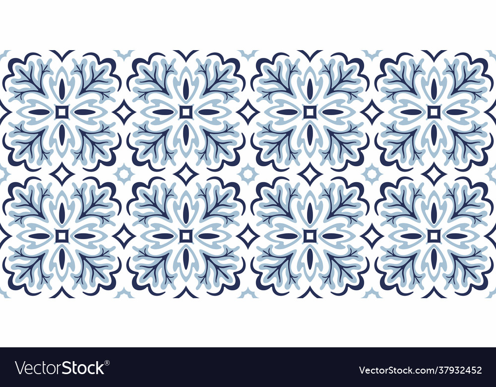 Azulejos tile seamless pattern Royalty Free Vector Image