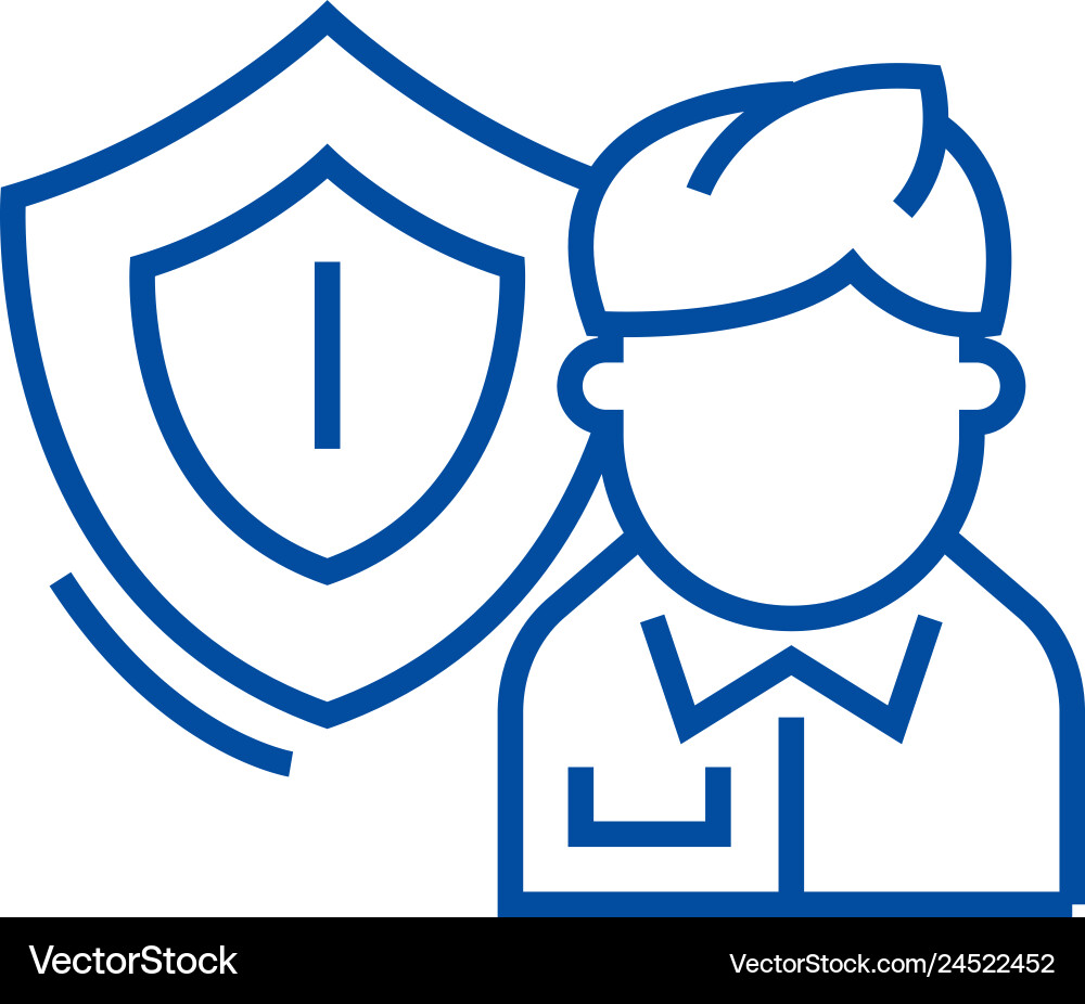 Business insurance line icon concept Royalty Free Vector