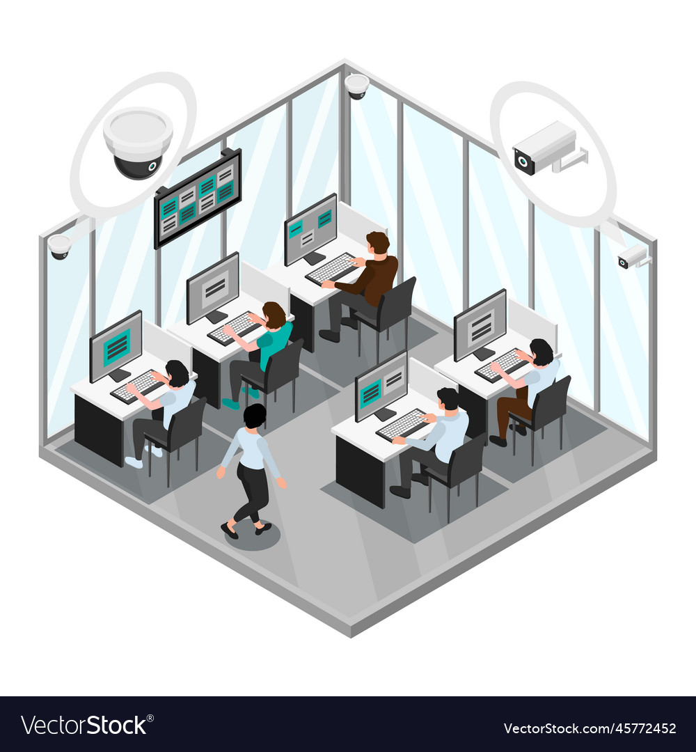 Cctv remote control composition Royalty Free Vector Image