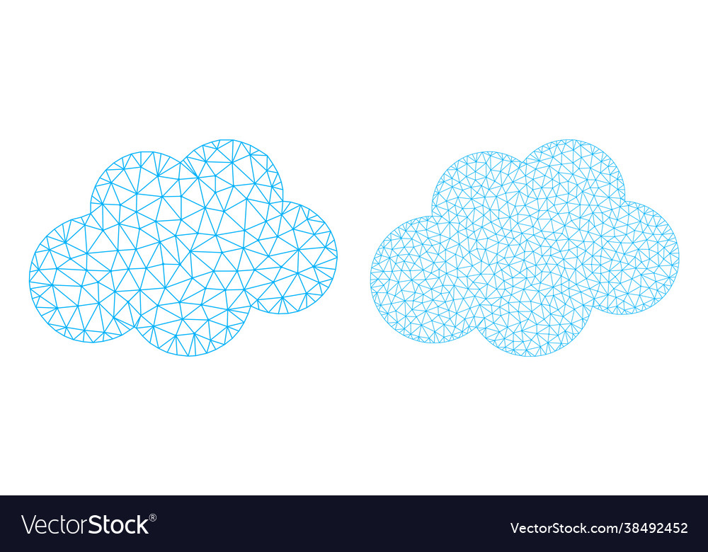 Cloud icons - triangular mesh Royalty Free Vector Image