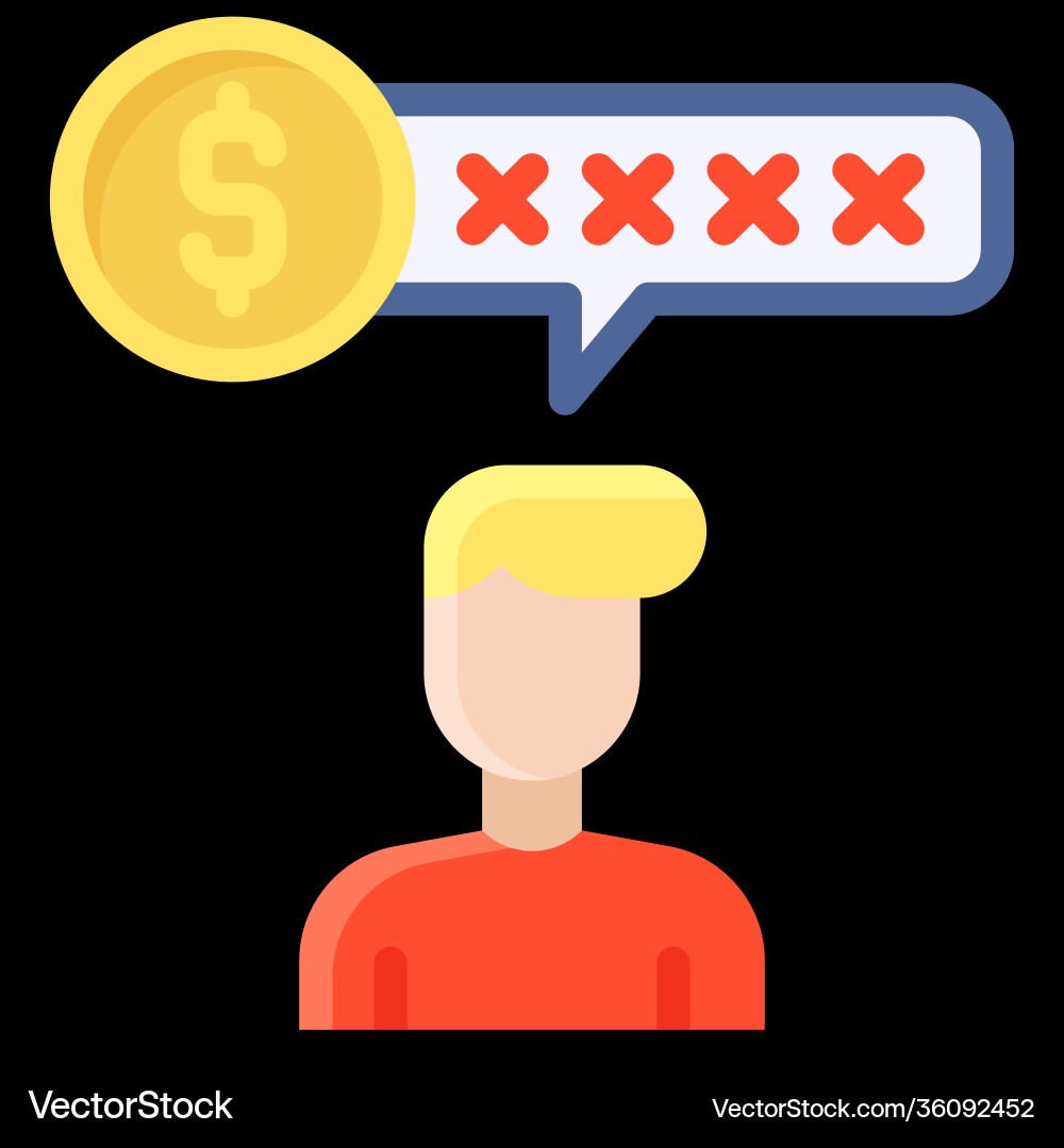 Debt settlement icon bankruptcy related Royalty Free Vector