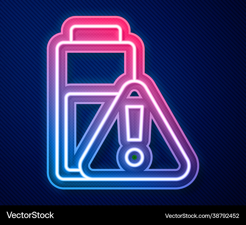 Glowing neon line smartphone battery charge icon Vector Image