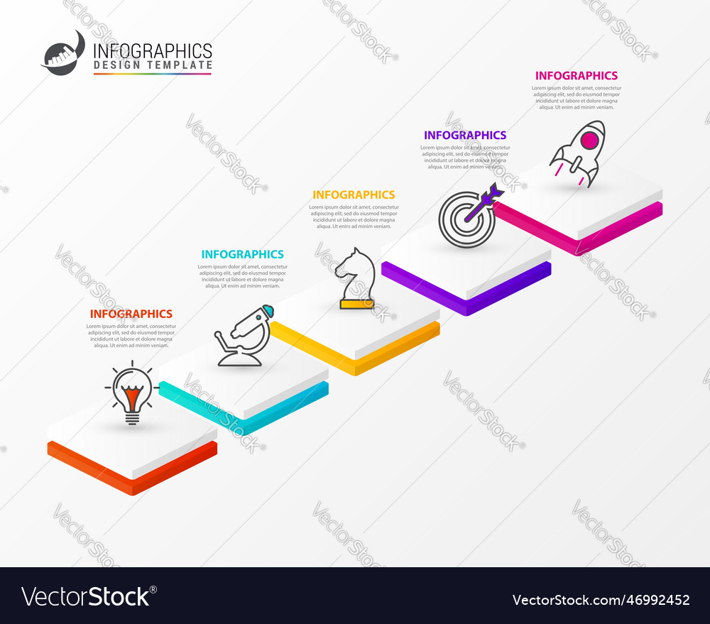 Infographic design template with 5 steps Vector Image