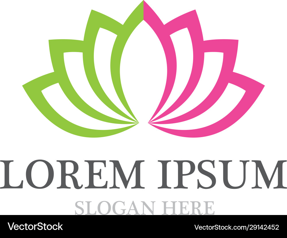 Lotus flower logo and symbol Royalty Free Vector Image