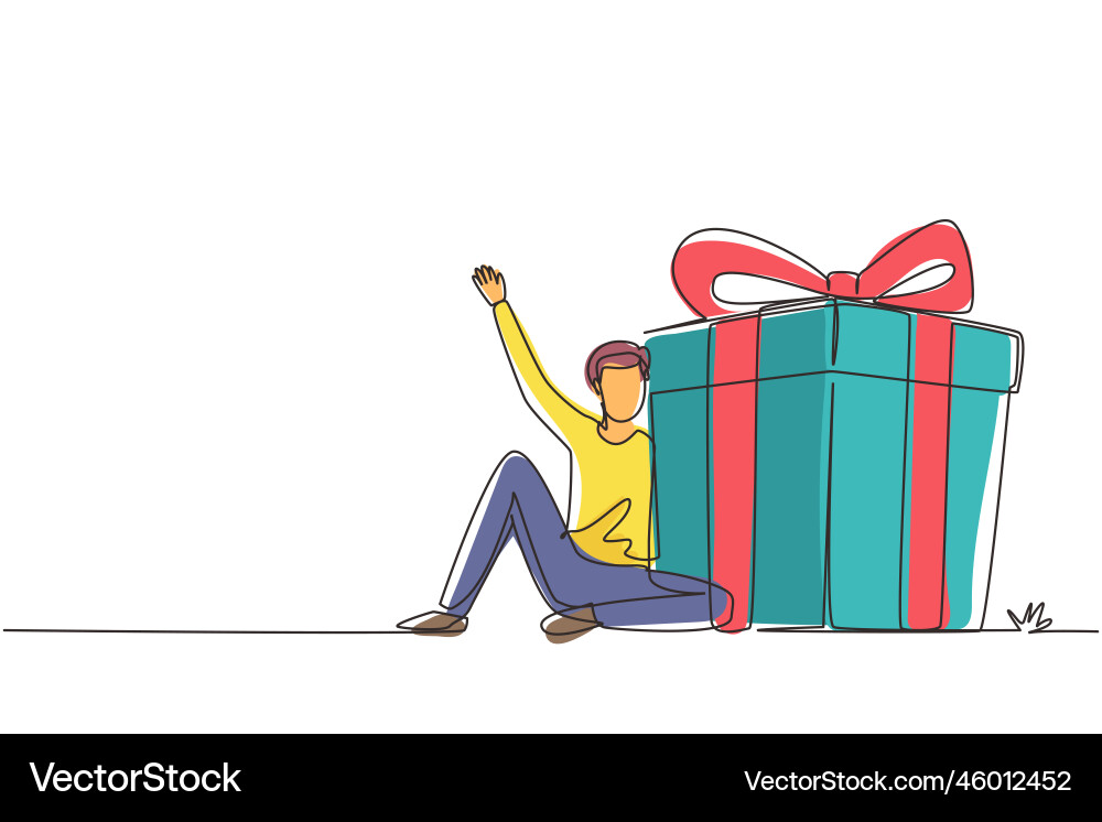 Single continuous line drawing loyalty program Vector Image