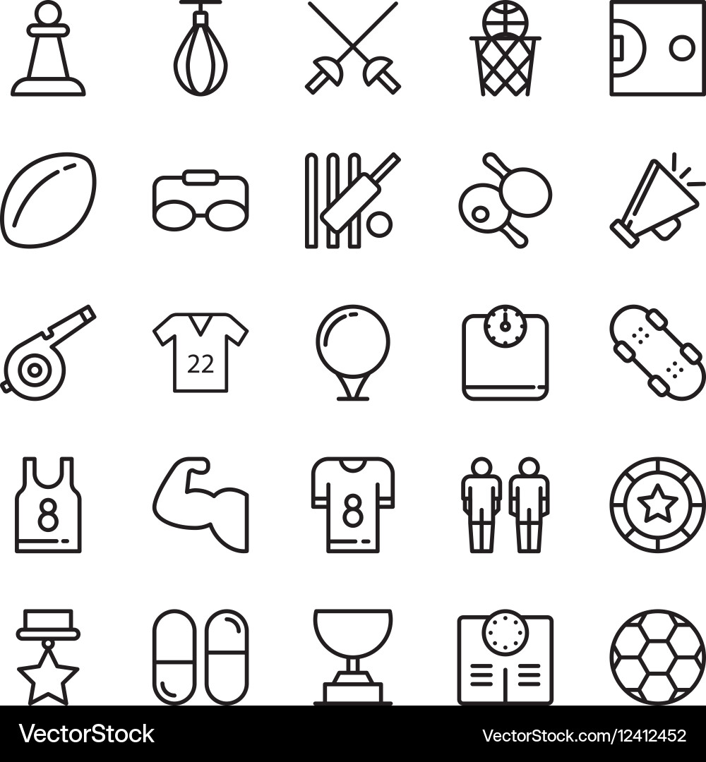 Sports Colored Icons 6 Royalty Free Vector Image