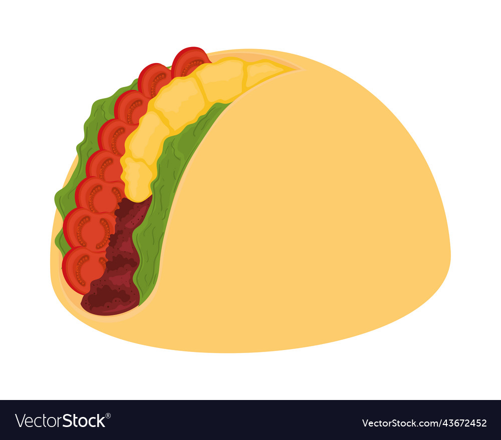 Taco flat icon Royalty Free Vector Image - VectorStock