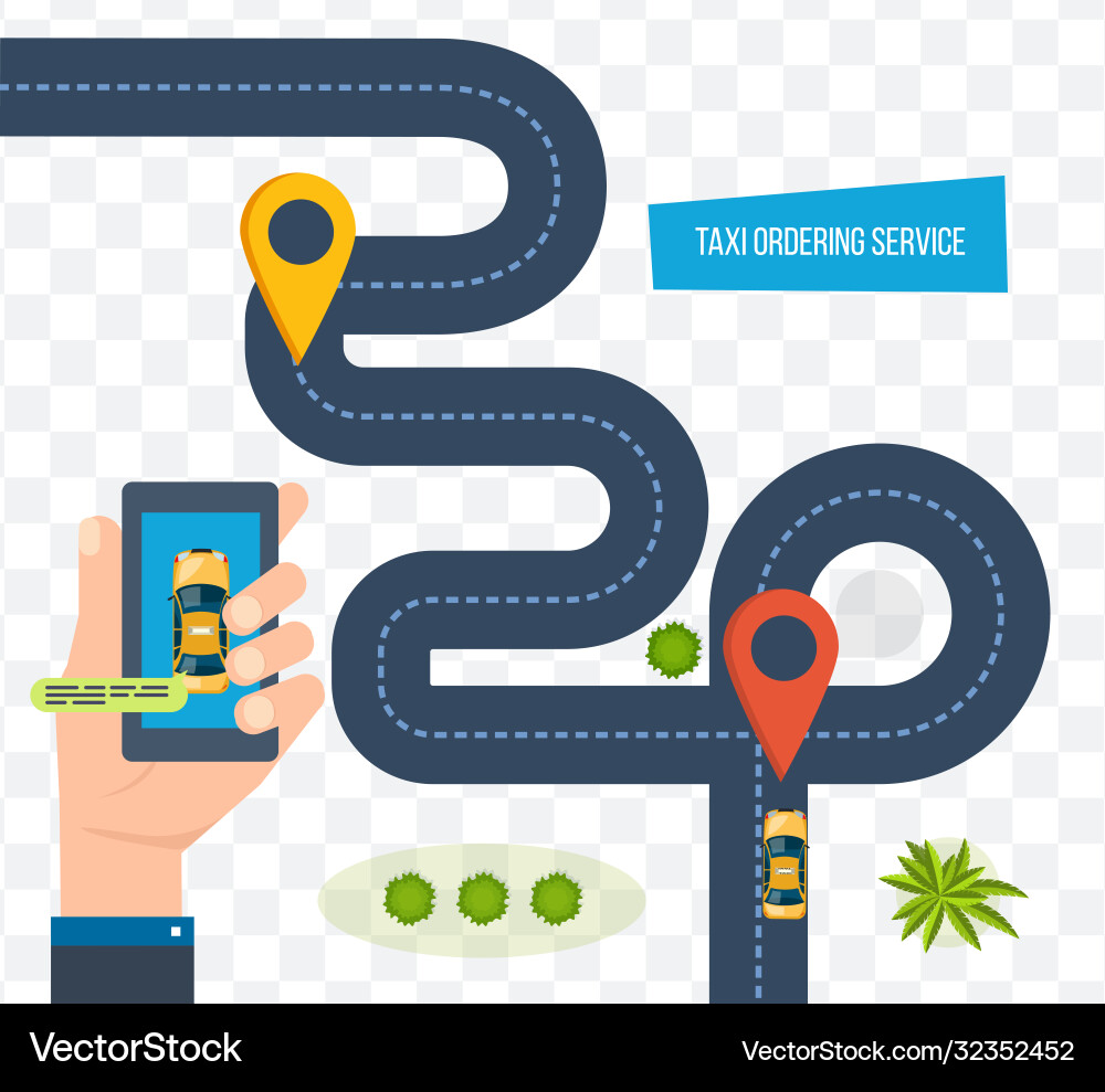 Taxi order service online call Royalty Free Vector Image