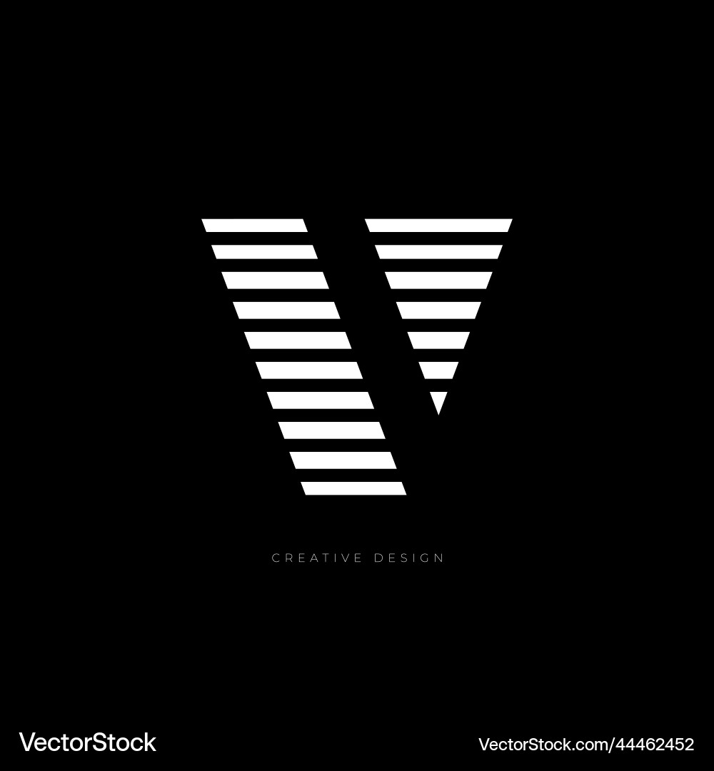 V letter line art logo design Royalty Free Vector Image