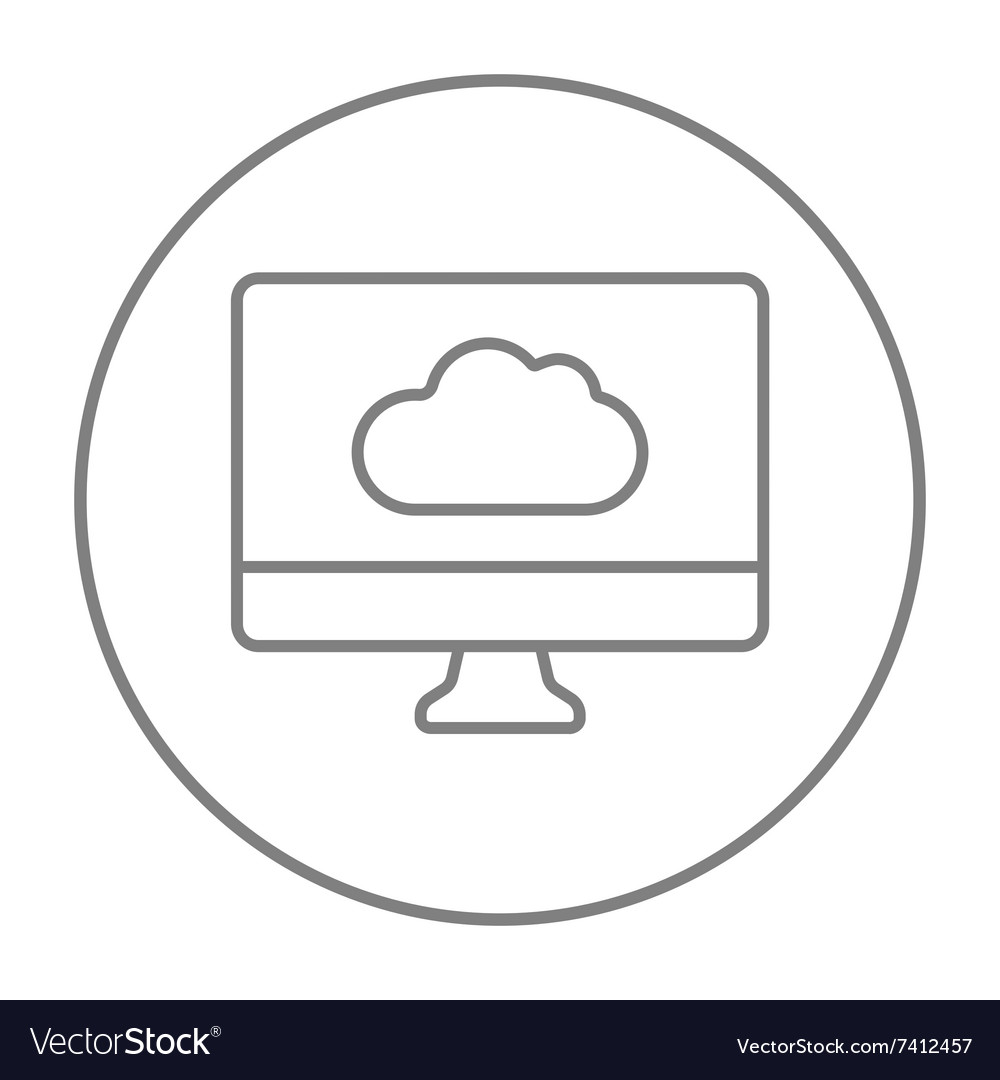 Cloud computing line icon Royalty Free Vector Image