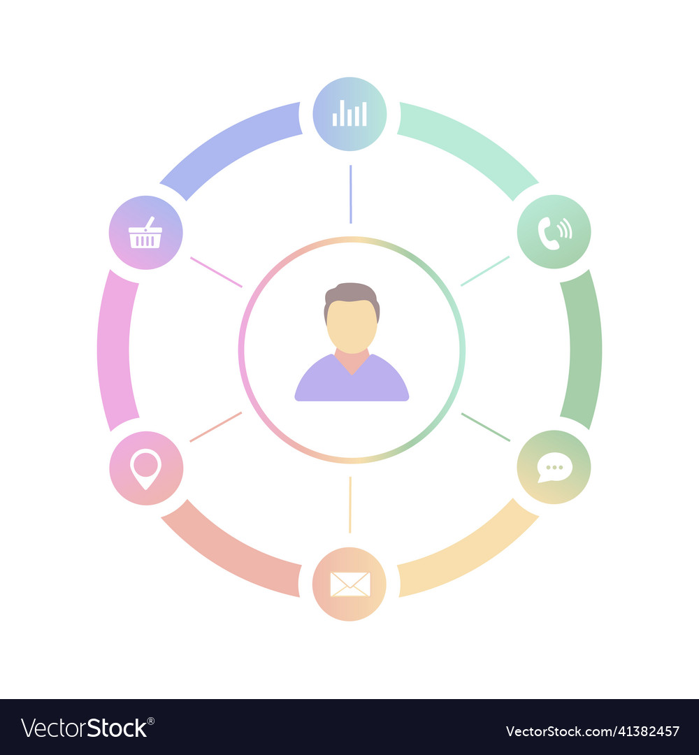 Customer database icon concept relation Royalty Free Vector