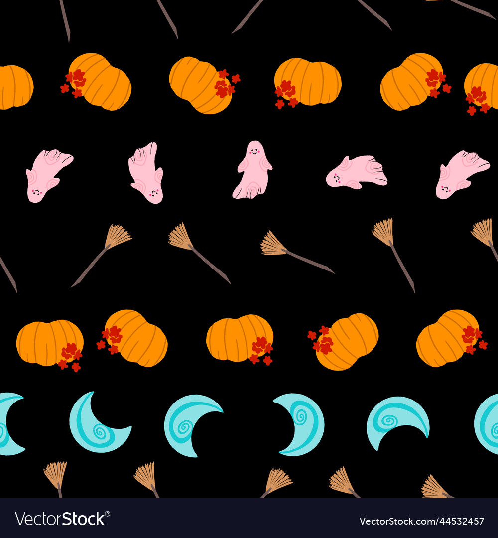 Halloween cute repeat pattern design Royalty Free Vector