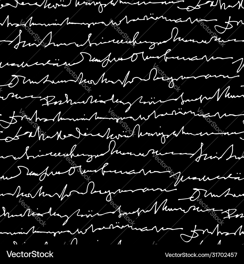 Handwritten abstract text seamless pattern Vector Image