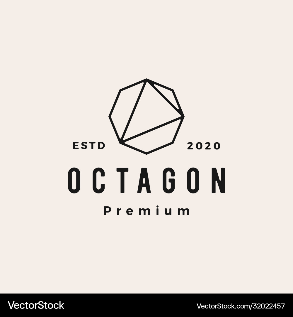 Octagon hipster vintage logo icon Royalty Free Vector Image