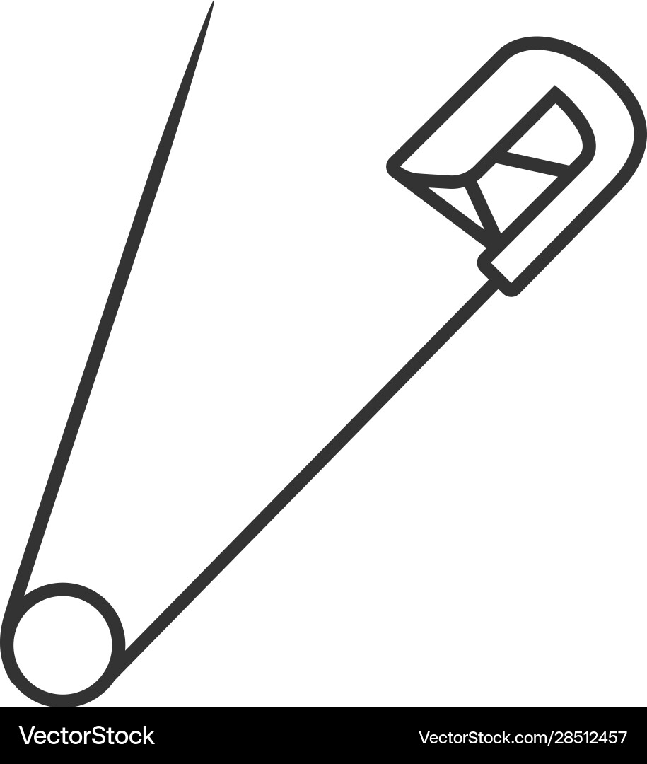 Safety pin linear icon thin line contour symbol Vector Image