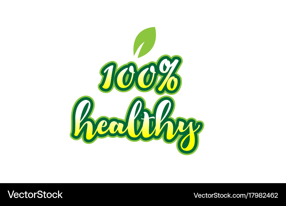 100 healthy word font text typographic logo Vector Image