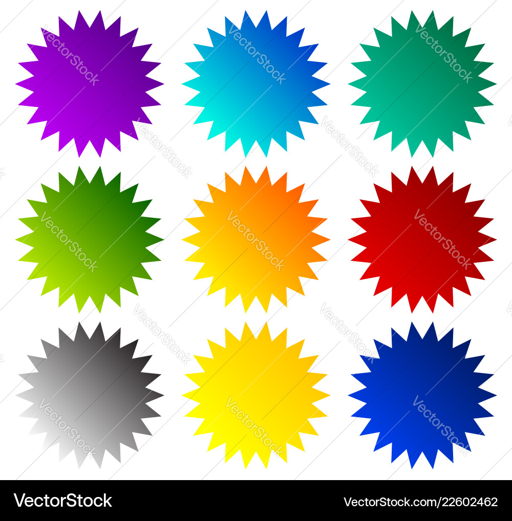 Badge starburst price flash shapes Royalty Free Vector Image