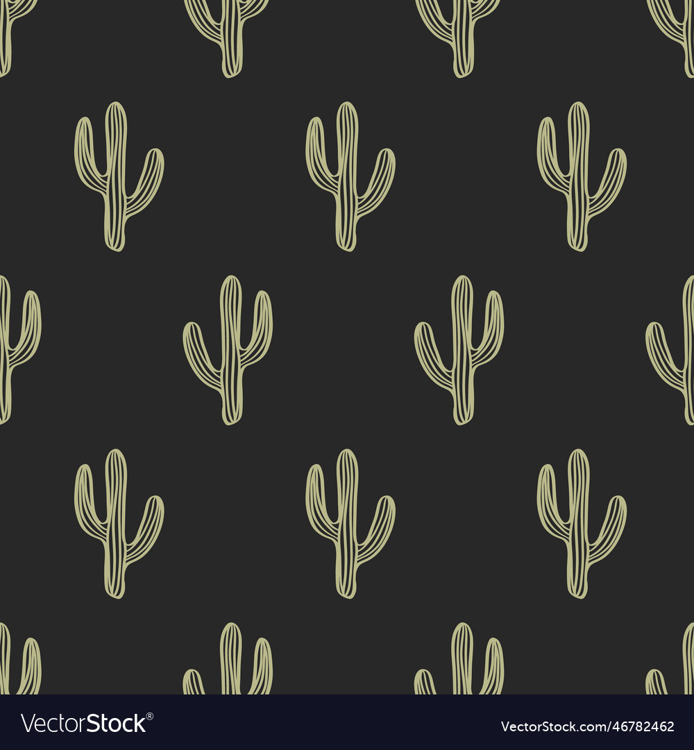 Cactus boho seamless pattern cacti repeat print Vector Image
