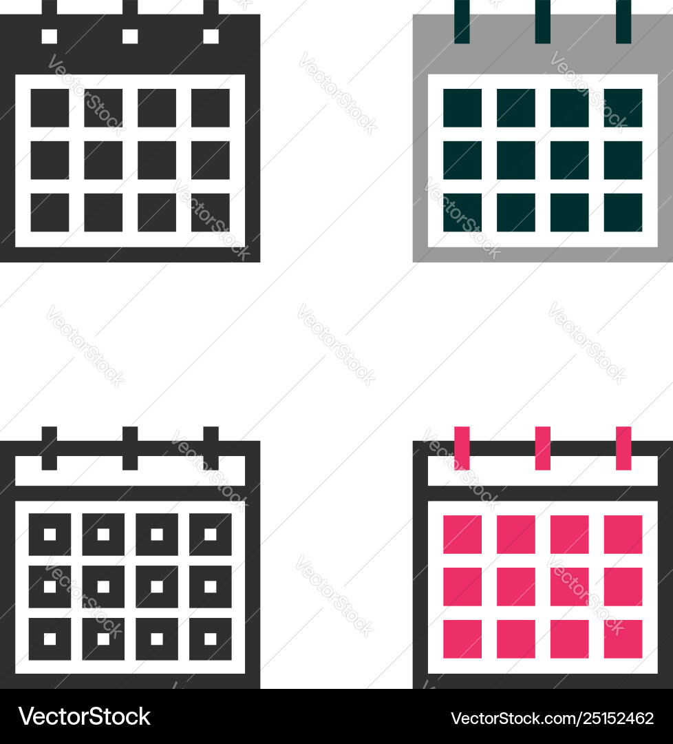 Calendar month icons Royalty Free Vector Image
