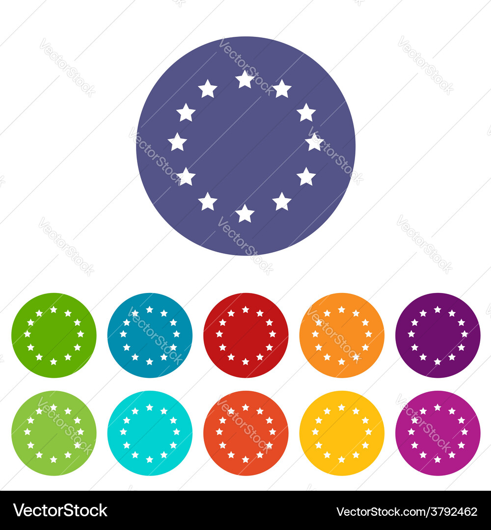 European union flat icon Royalty Free Vector Image