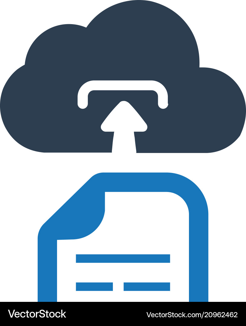 File upload file storage icon Royalty Free Vector Image