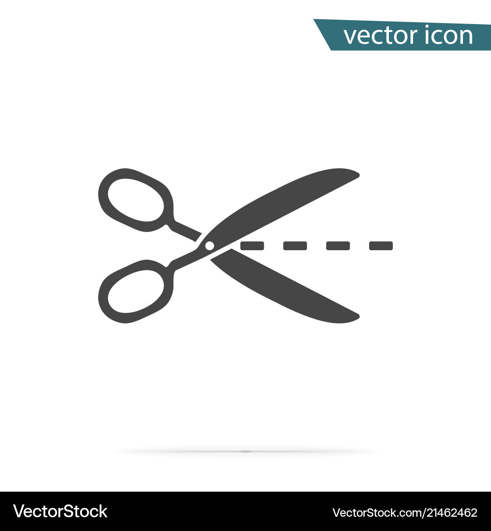 Gray steel scissors icon isolated on background m Vector Image
