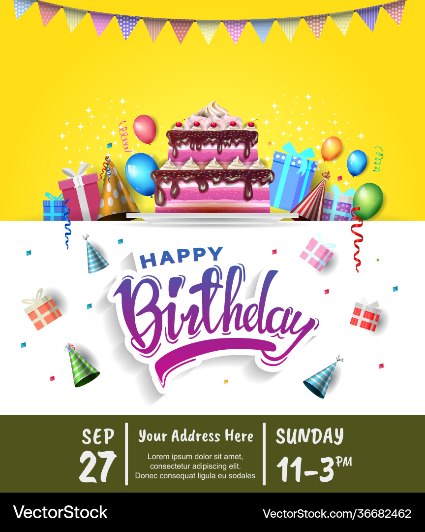 Happy birthday design with colorful Royalty Free Vector