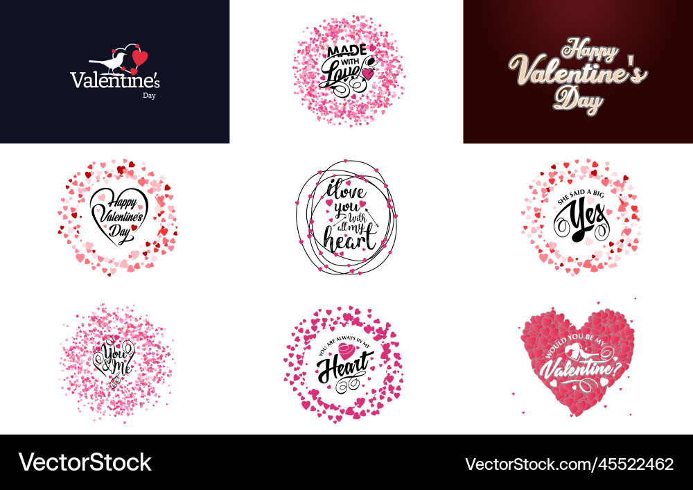 Happy valentines day hand lettering calligraphy Vector Image