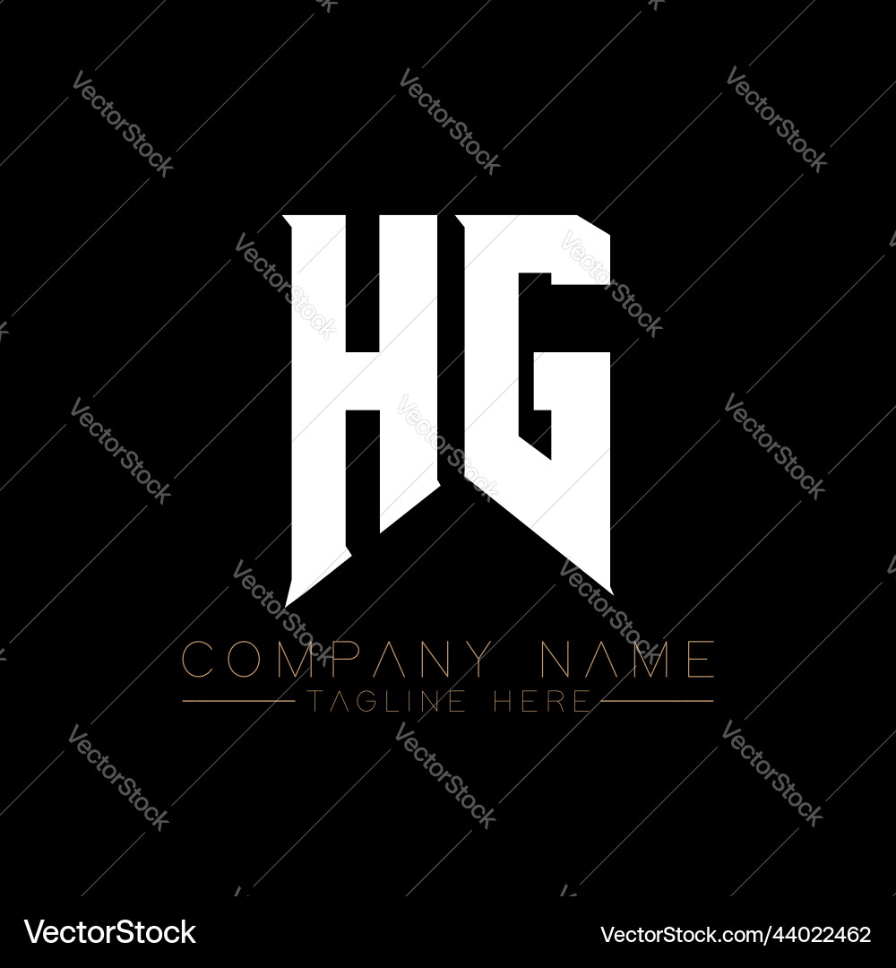 Hg letter logo design initial letters gamings Vector Image