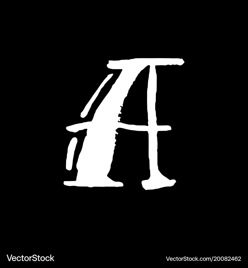 Letter a handwritten by dry brush rough strokes Vector Image