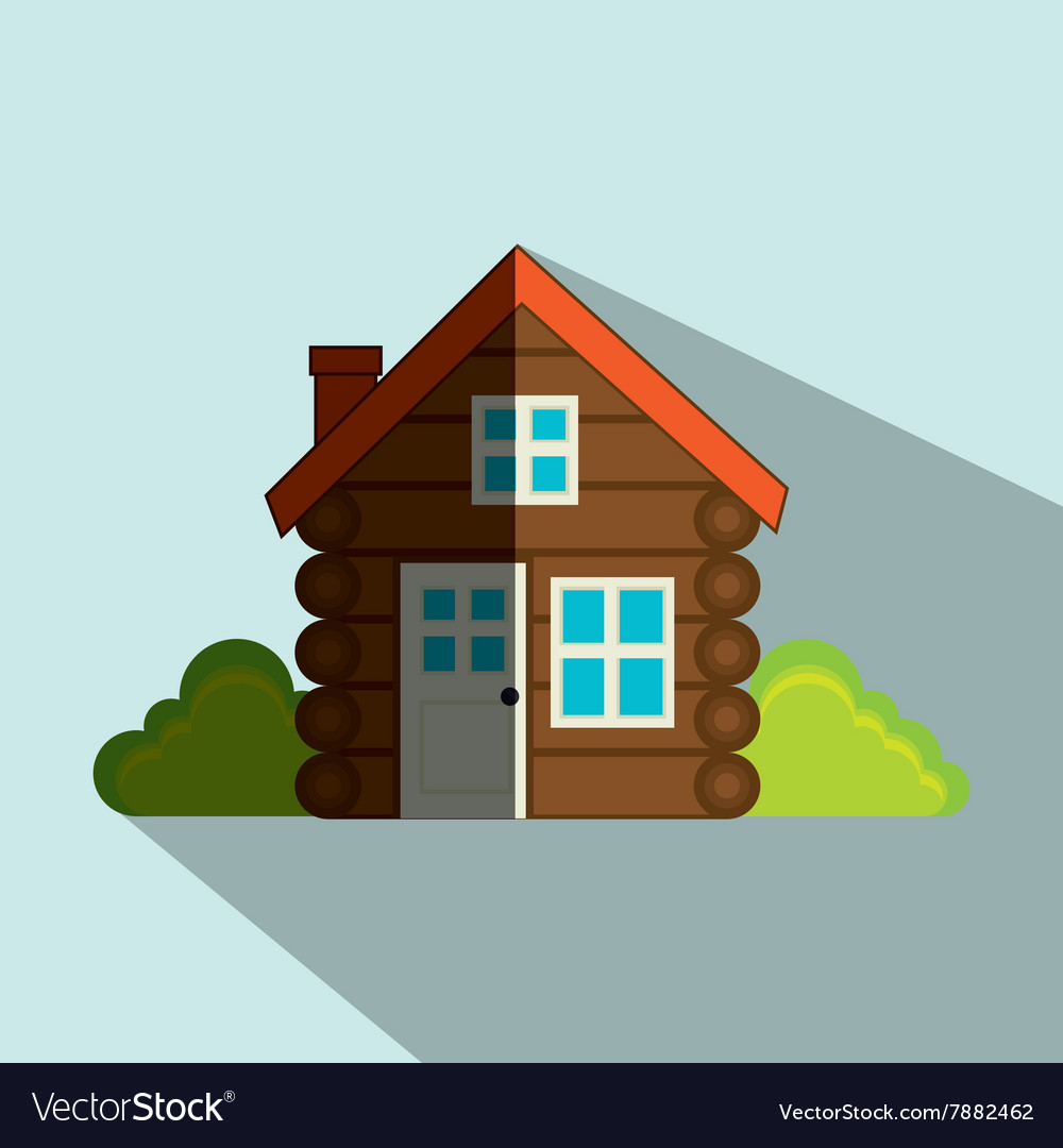 Log cabin design Royalty Free Vector Image - VectorStock