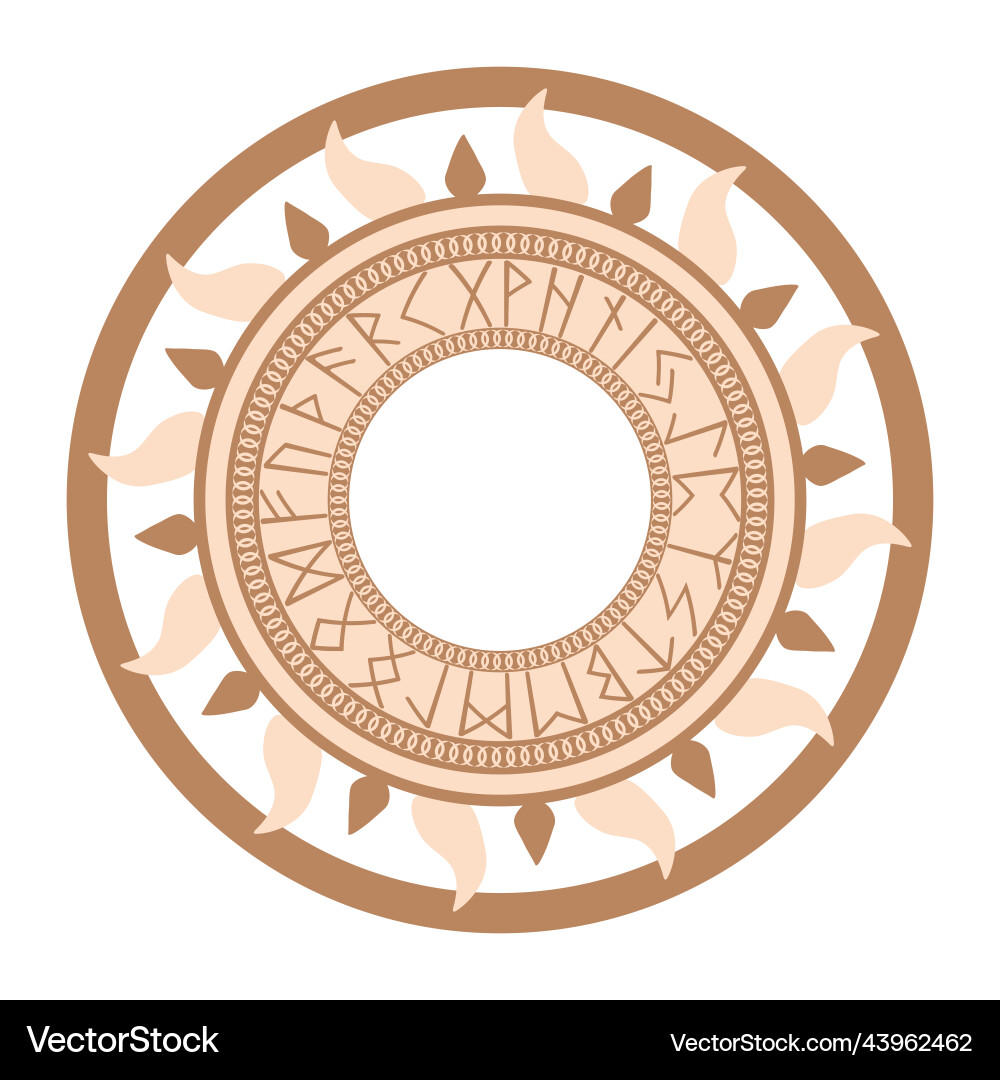 Runic circle an ancient slavic symbol decorated Vector Image