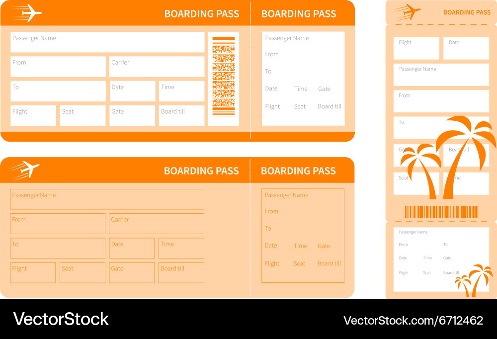 Set of orange tickets Royalty Free Vector Image