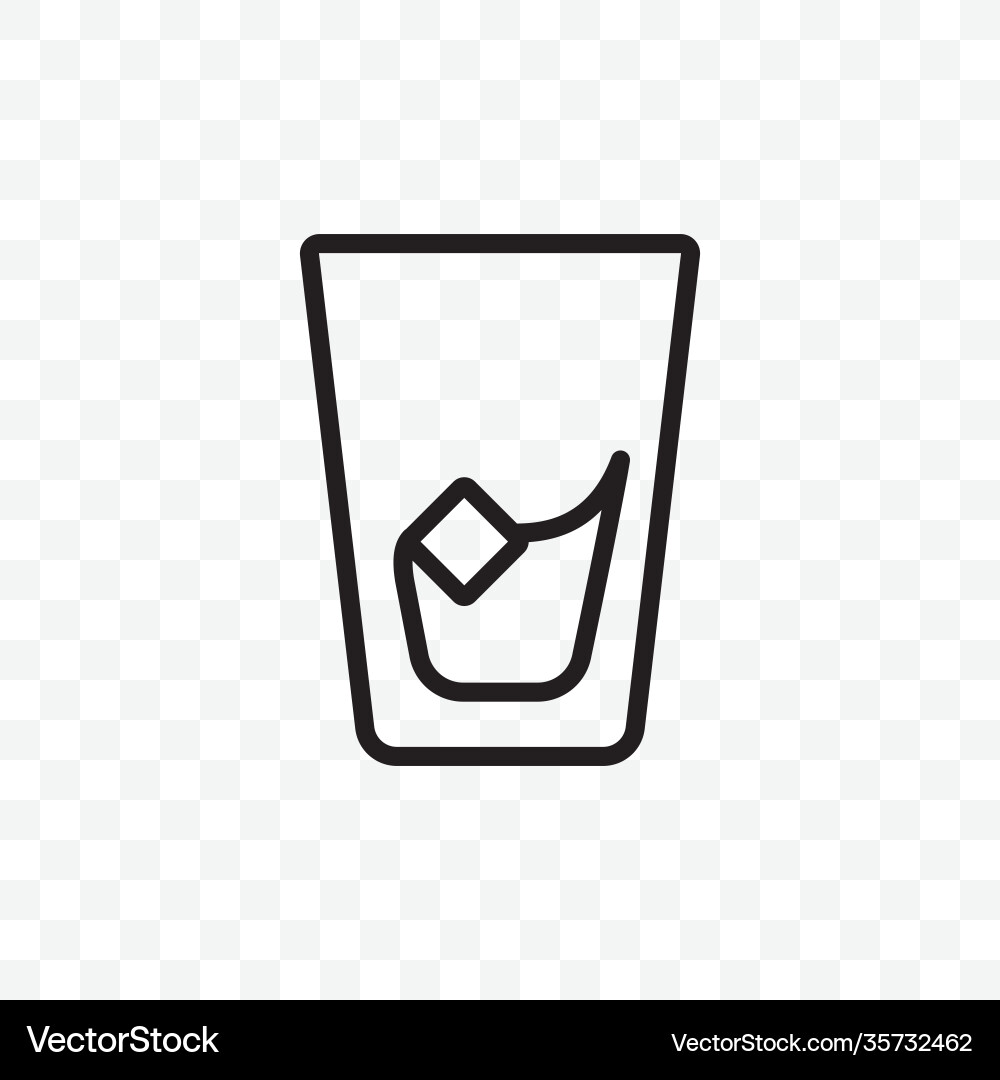 Water glass icon isolated on transparent Vector Image