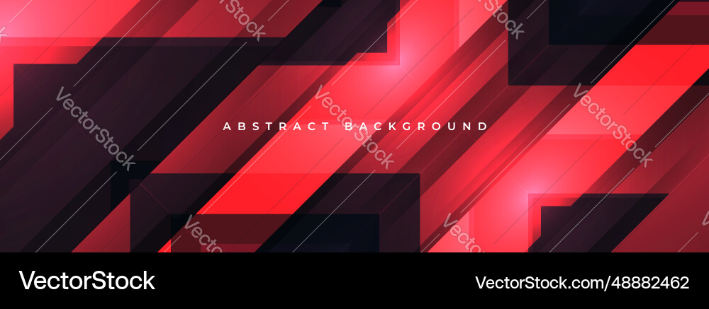 Wide 3d red abstract modern banner background with