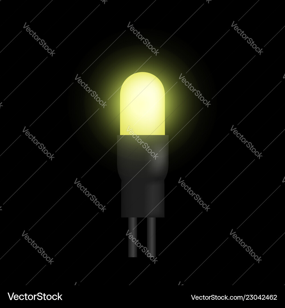 Xmas yellow light icon realistic style Royalty Free Vector