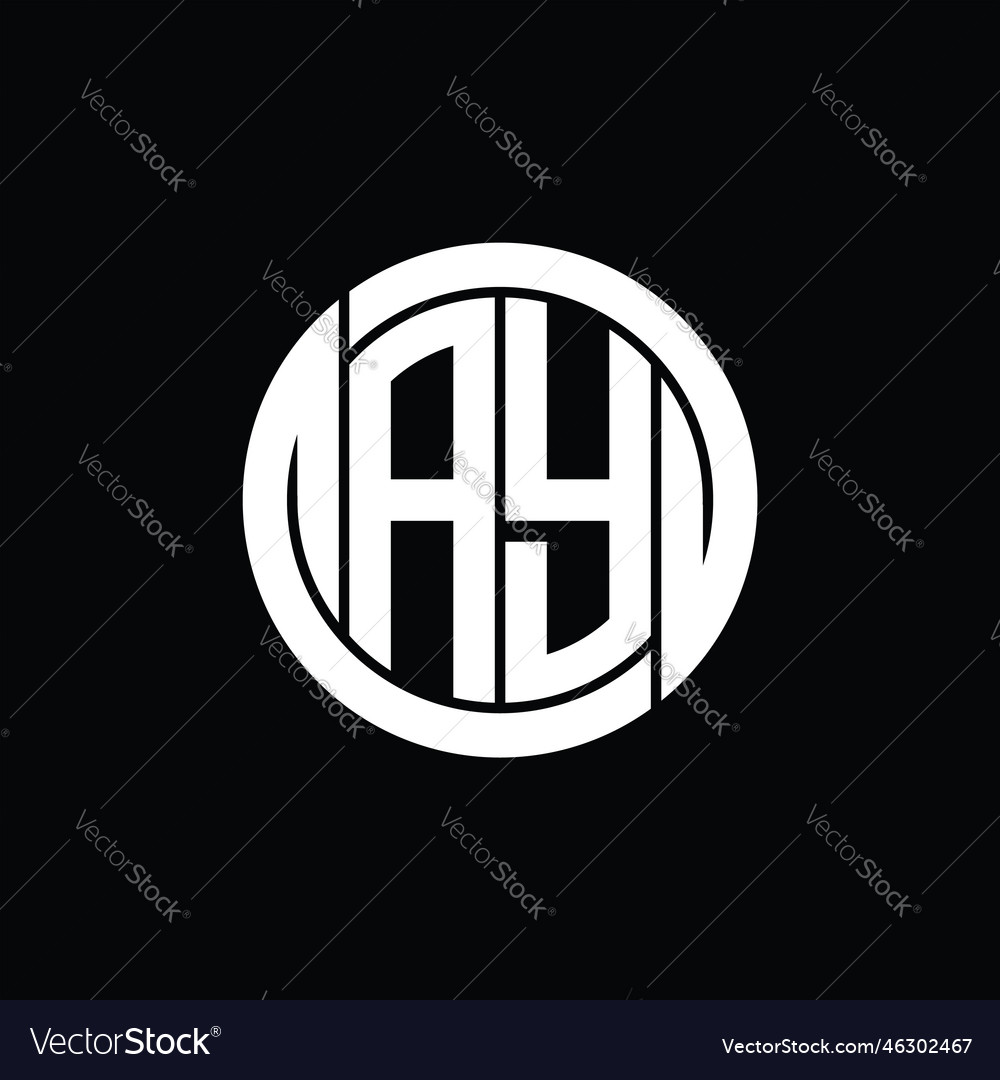 Ay logo monogram shield inside circle shape Vector Image