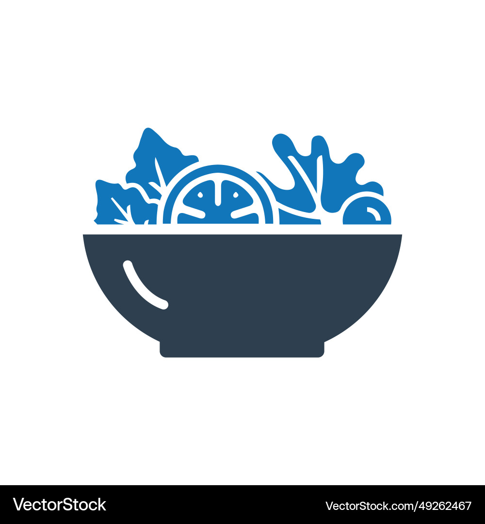 Bowl of salad icon Royalty Free Vector Image - VectorStock