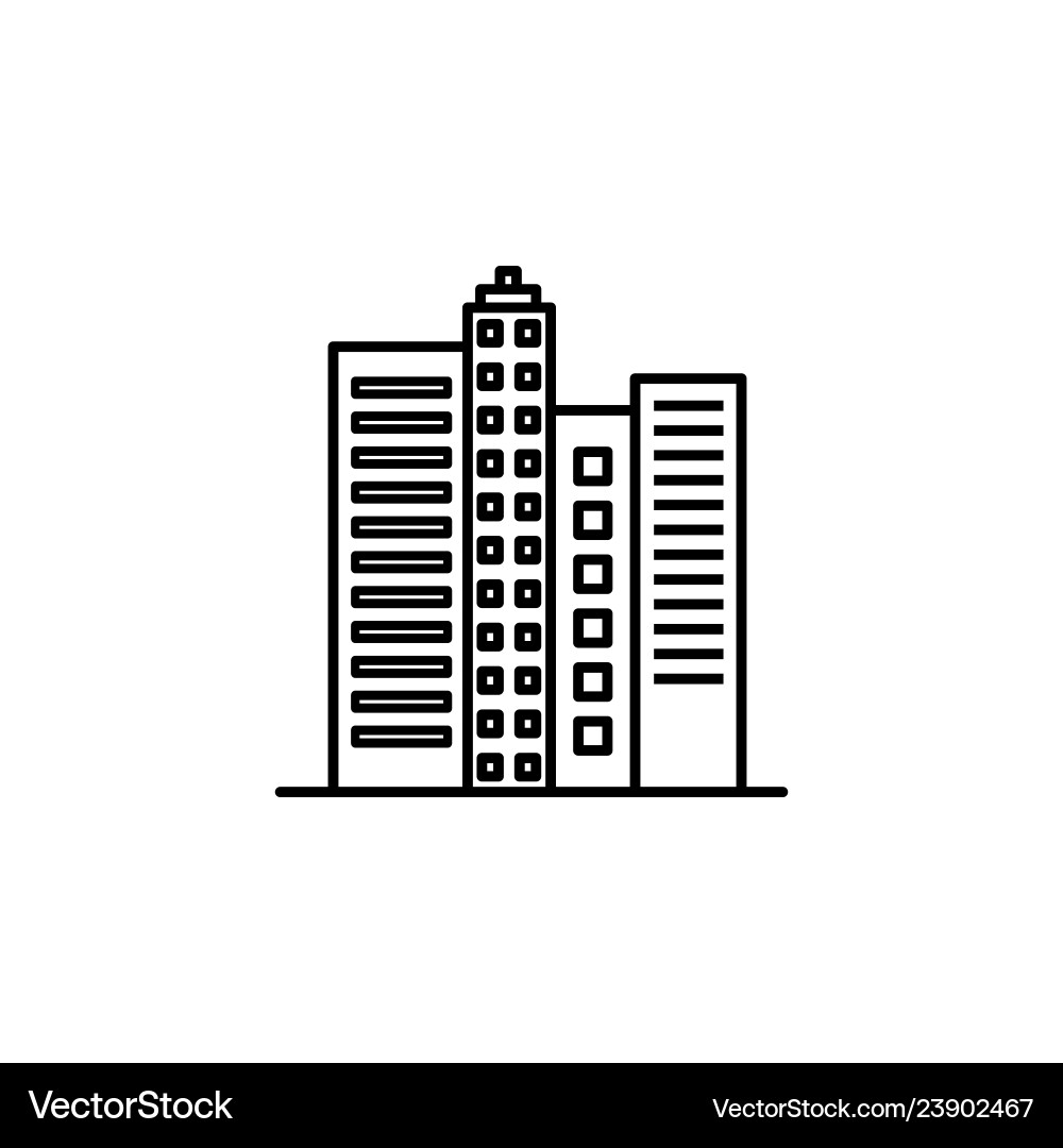 Building outline icon element of architecture Vector Image